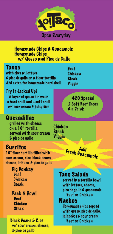 Menu – Yo! Taco